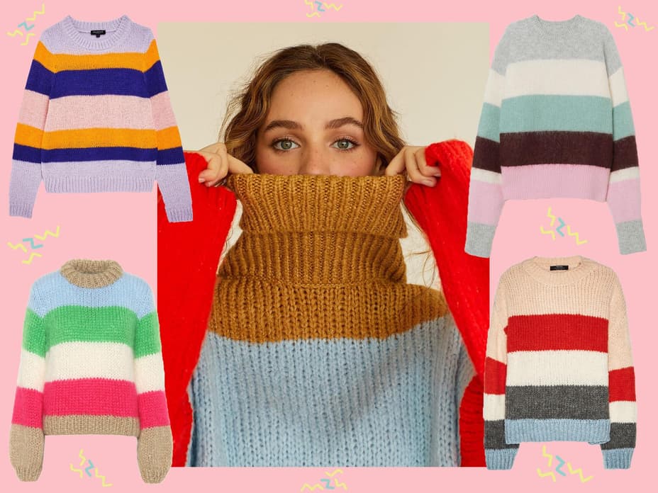 Streifenpullover-Trend: So stylt ihr den bunten Look